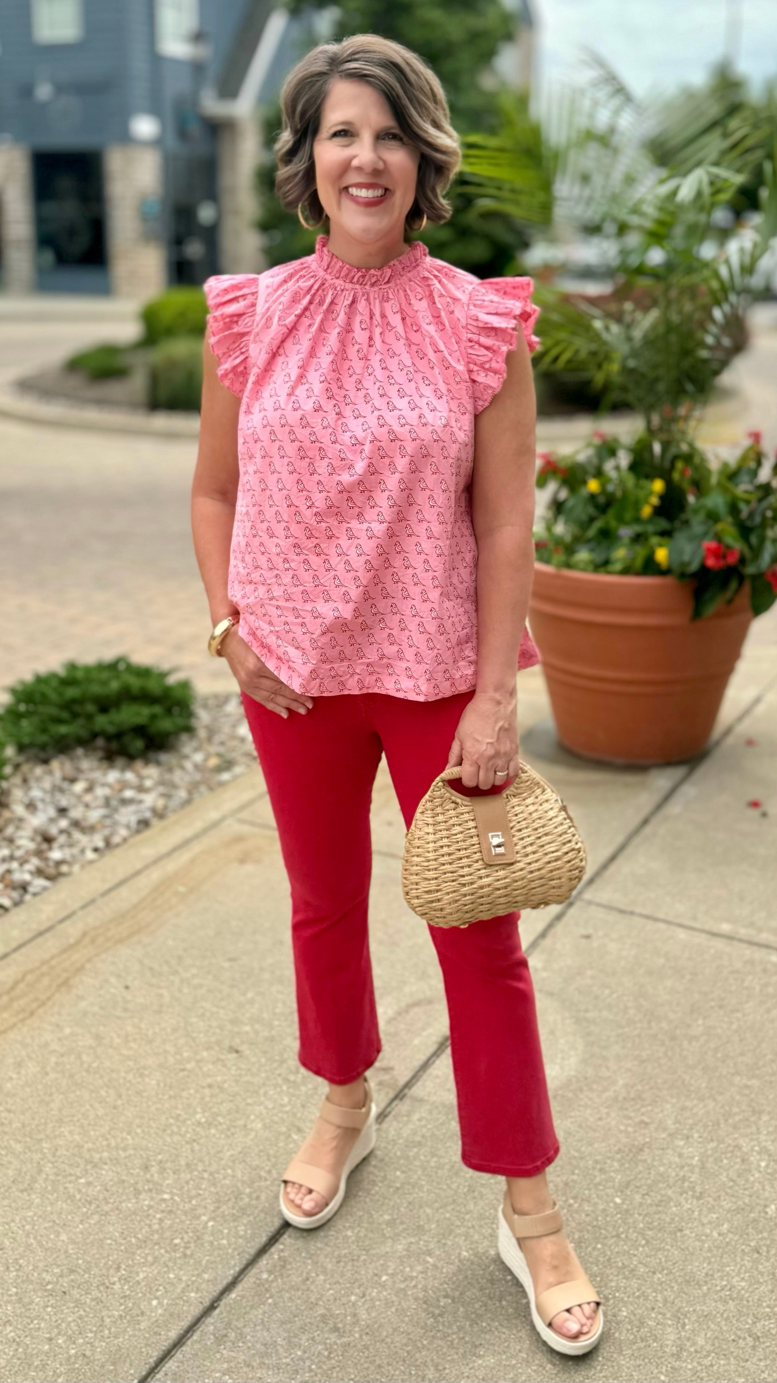 Ivy Jane Birds On The Block Top - Pink – Tunie's Boutique